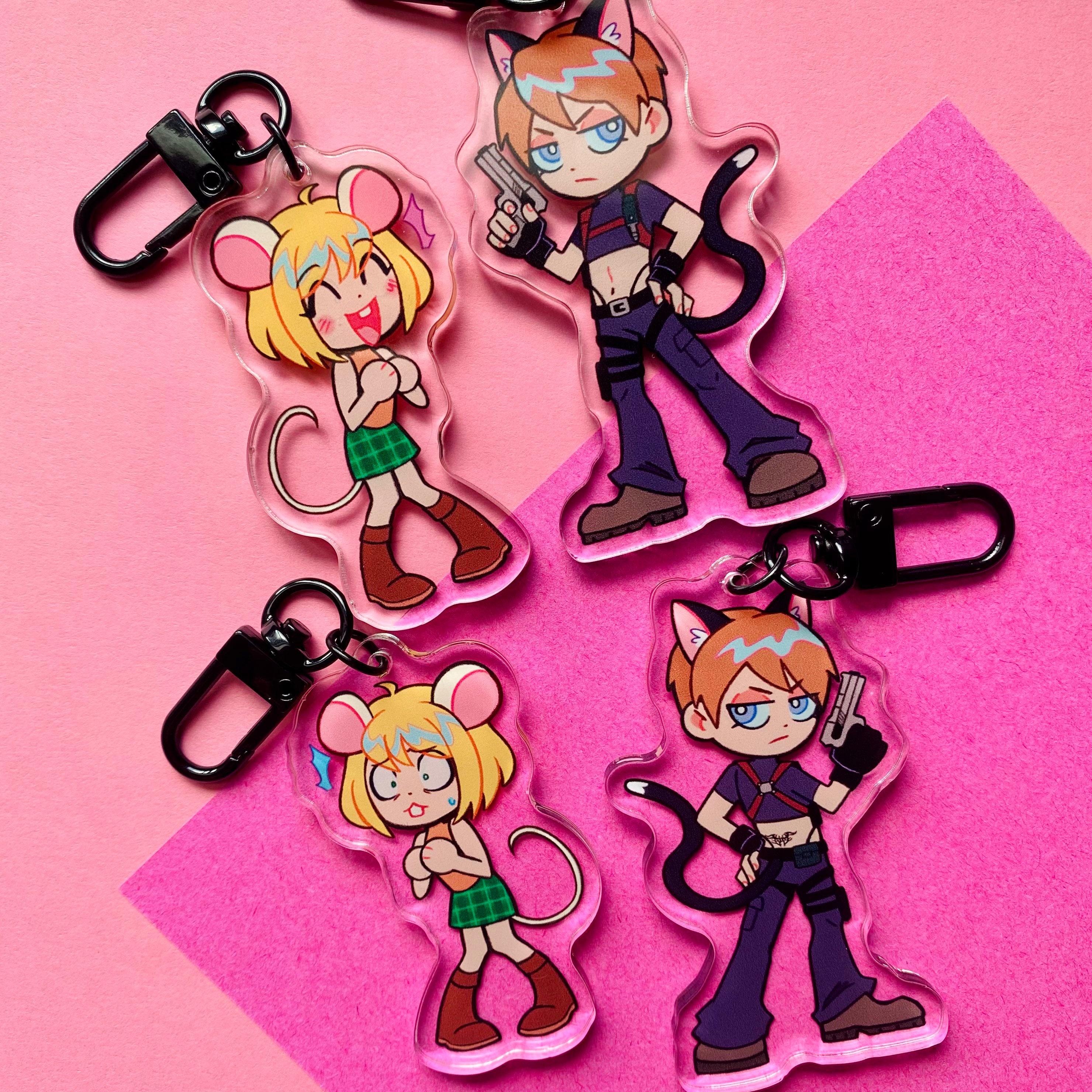 E-boy Leon and Mousley Acrylic Keychains – weirdtakoyaki